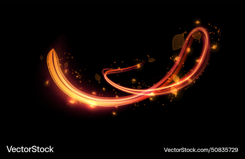 Red glowing magic swirl game effect with sparks Vector Image