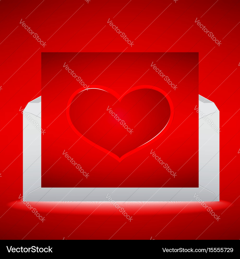 Red heart on envelope with background Royalty Free Vector