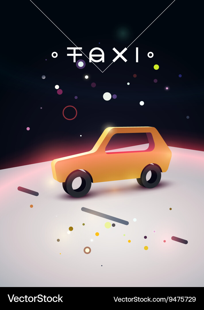 Taxi typographic modern poster with cab Royalty Free Vector