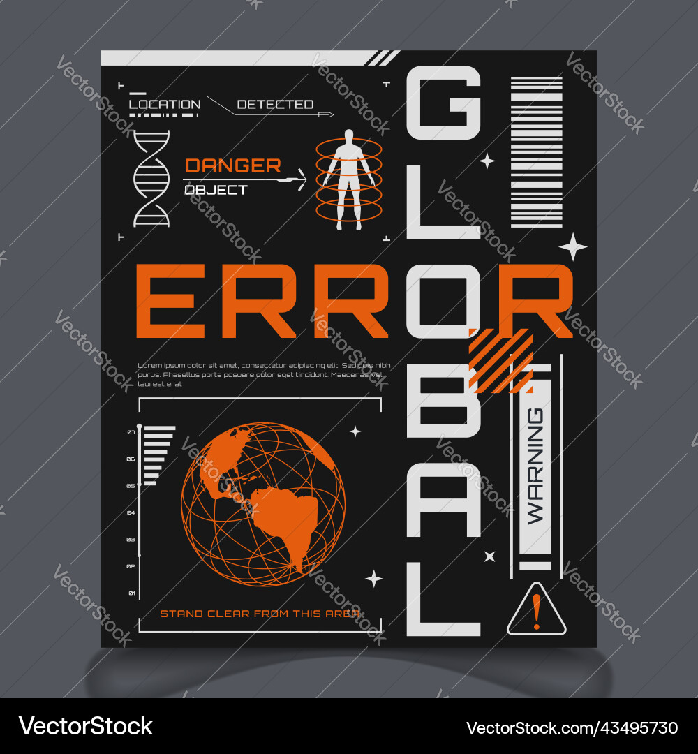 Abstract poster with wireframe 3d figures Vector Image