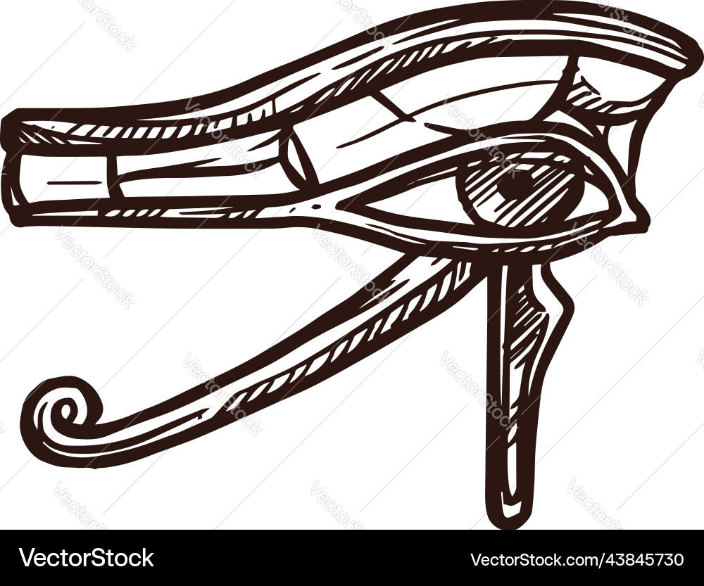 Ancient egypt horus eye pharaoh symbol sketch Vector Image