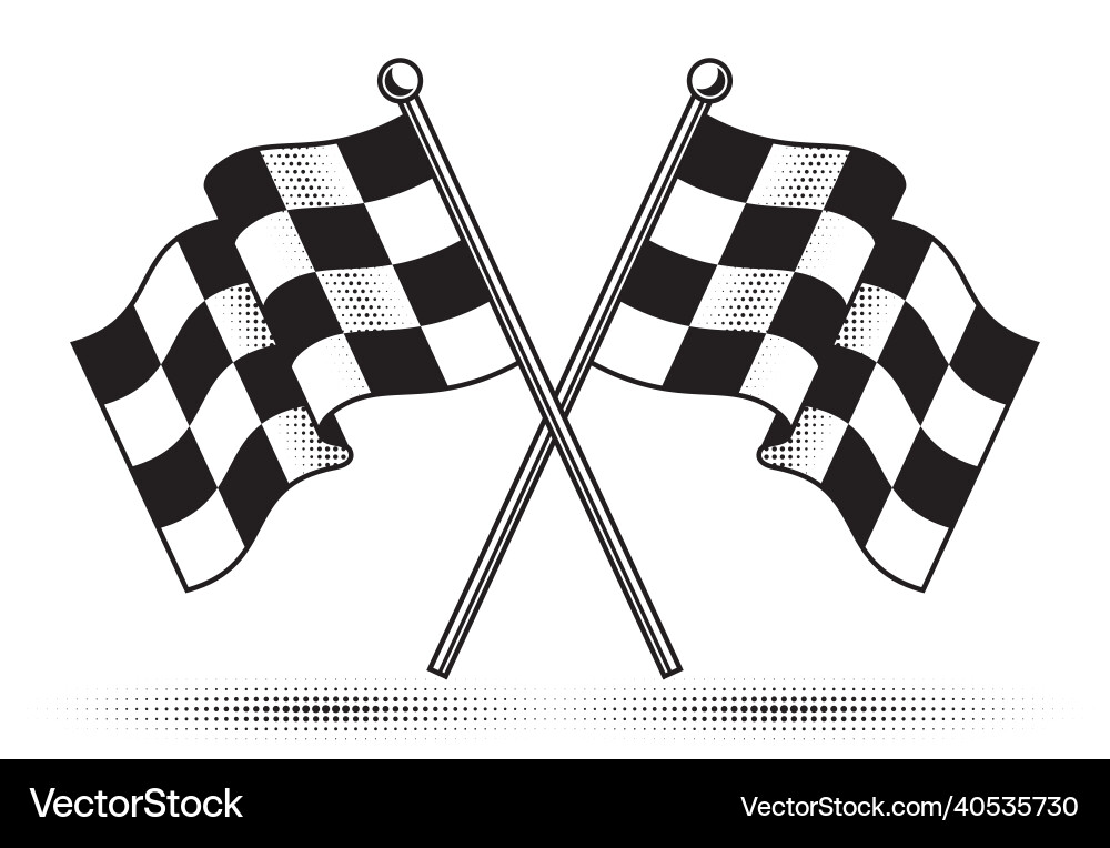 Checkered flags - reached the goal gradient free Vector Image