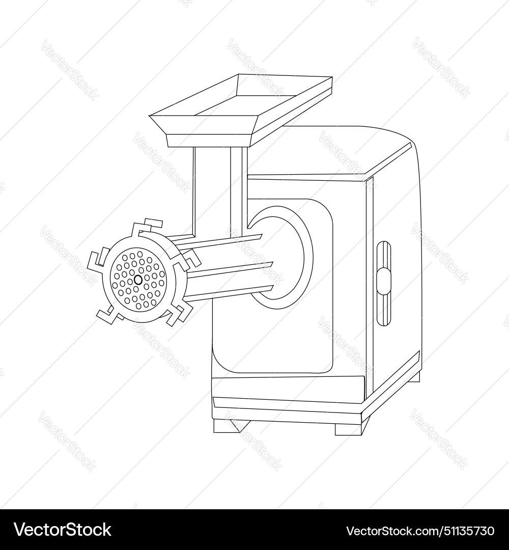 Electric meat grinder - outline silhouette Vector Image