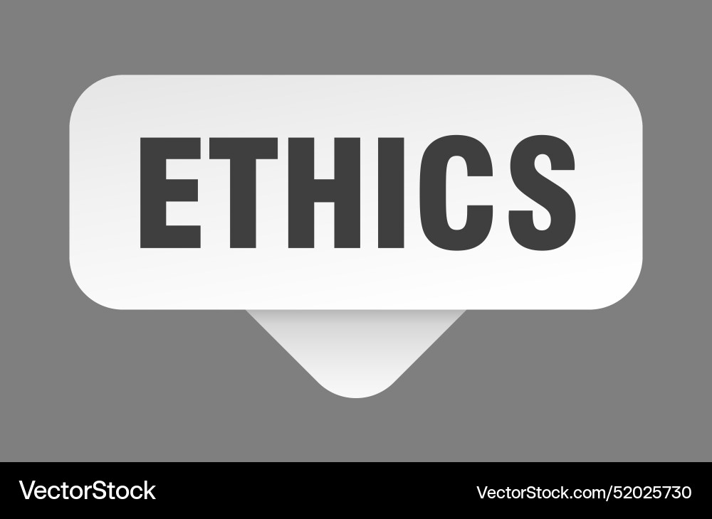 Ethics sticker sign isolated on gray Royalty Free Vector