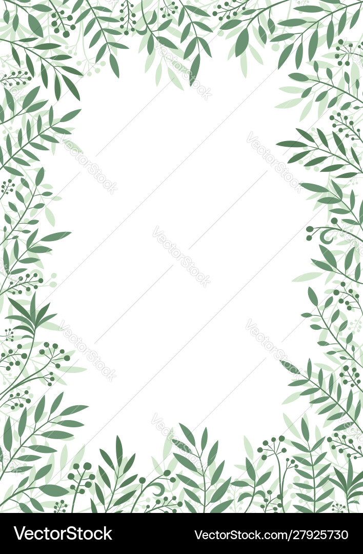 Green Leaf Border Frame Royalty Free Vector Image