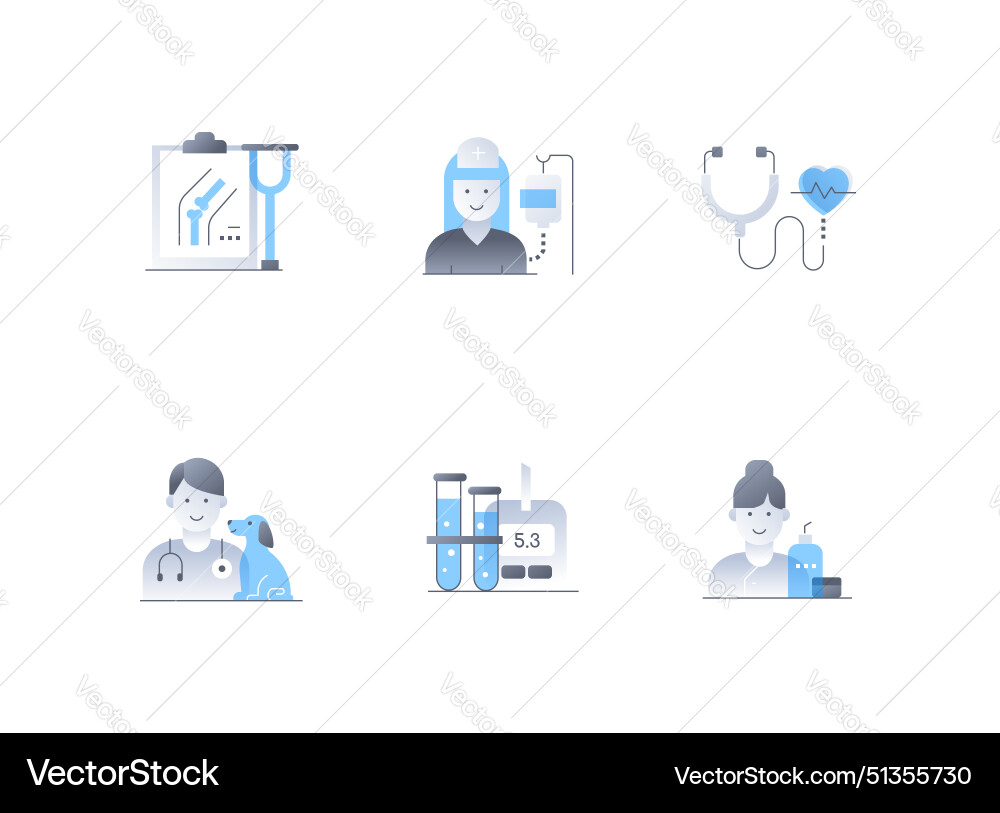 Health problems and treatment - flat design style Vector Image