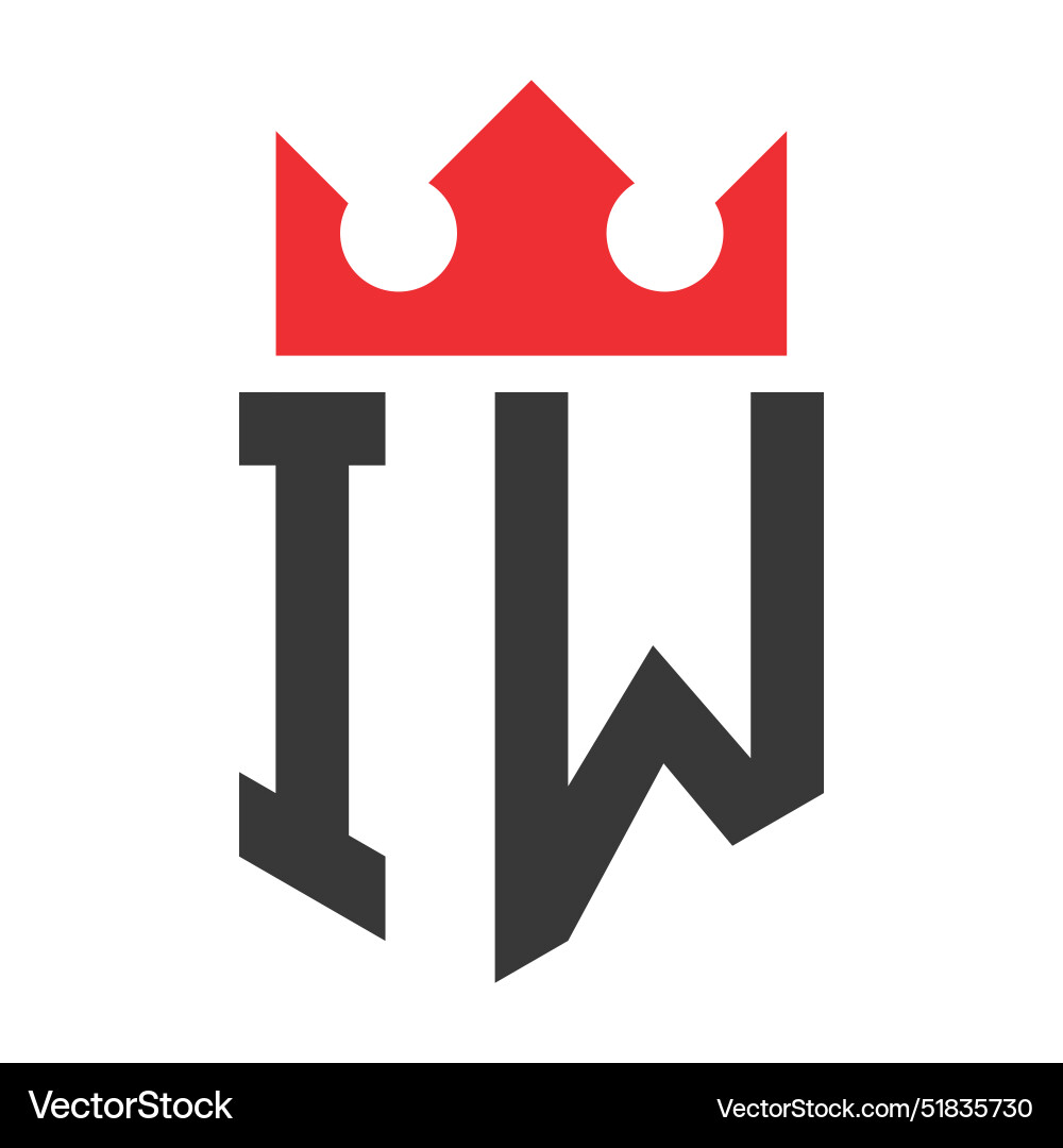 Letter iw crown logo Royalty Free Vector Image