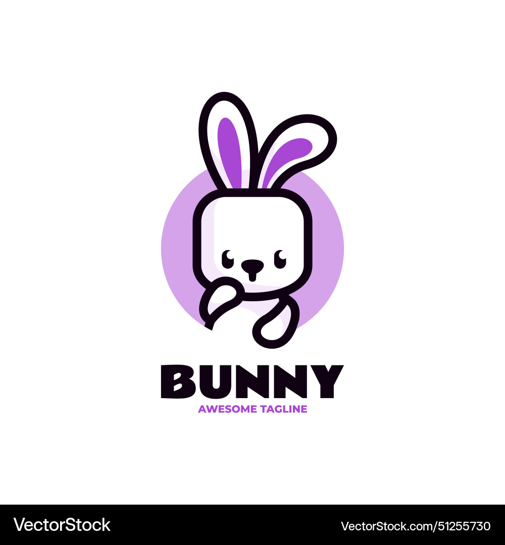Logo bunny simple mascot style Royalty Free Vector Image