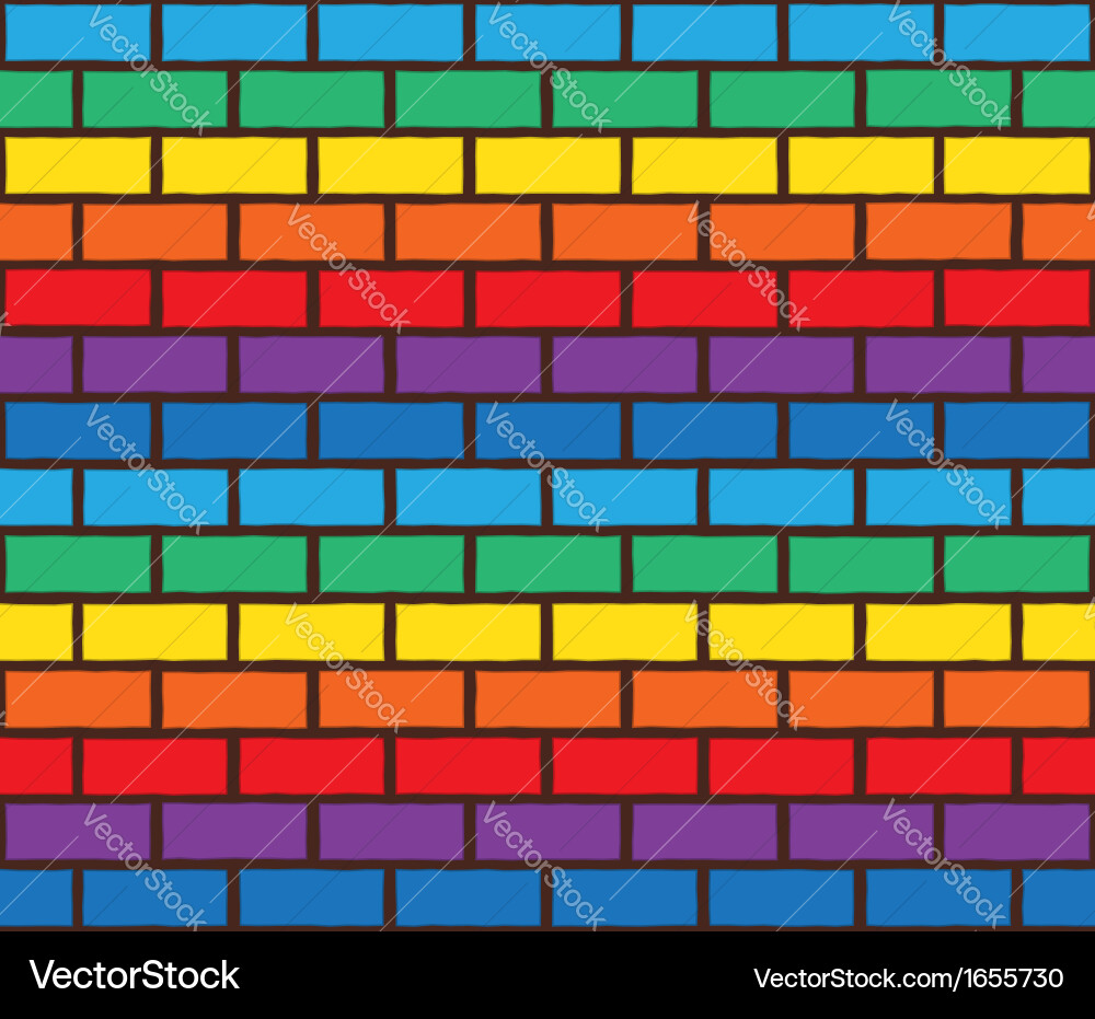 Rainbow bricks pattern Royalty Free Vector Image