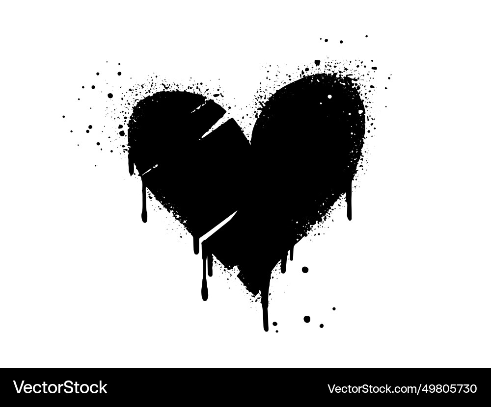 Spray painted graffiti heart sign Royalty Free Vector Image