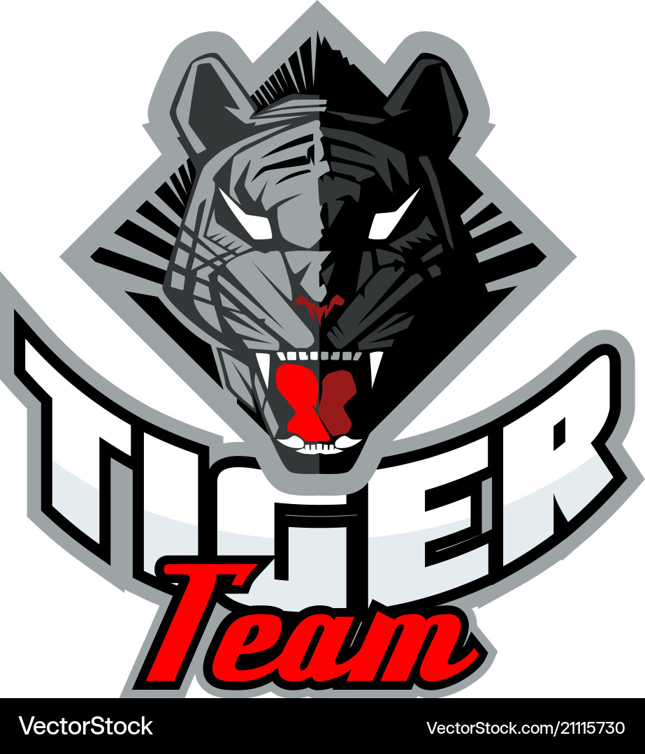 Tiger face for team sport theme Royalty Free Vector Image