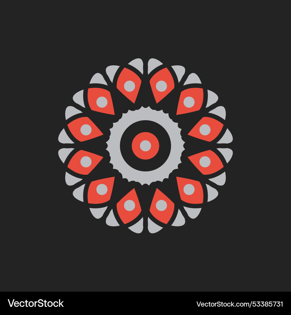 Arabic circular geometric emblem Royalty Free Vector Image