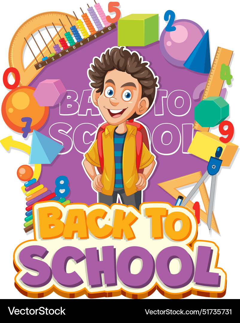 Colorful back-to-school themed Royalty Free Vector Image