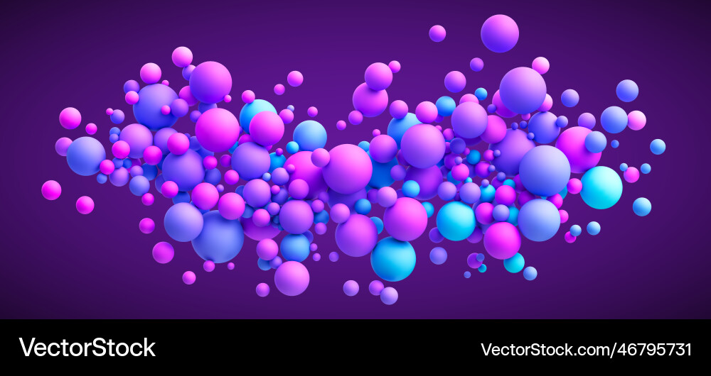 Dreamy neon gradient flying spheres Royalty Free Vector