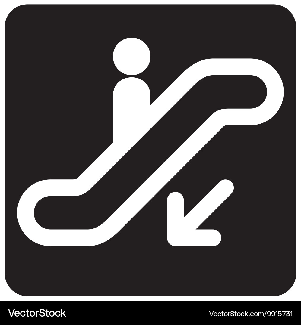 Escalator down sign Royalty Free Vector Image - VectorStock
