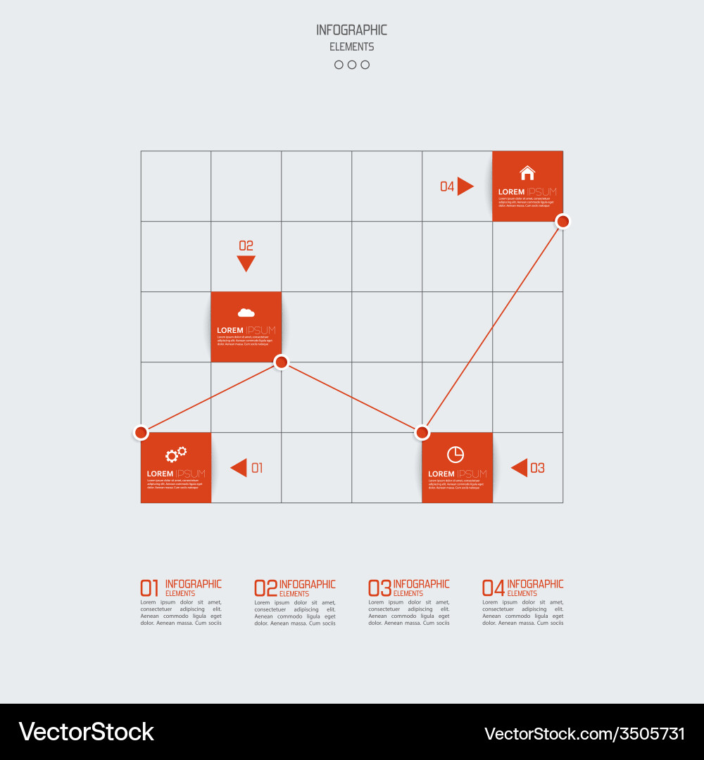 Graph paper with indicators and scale growth Vector Image