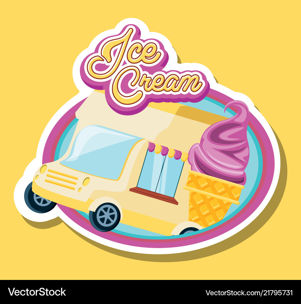 Ice cream shop van Royalty Free Vector Image - VectorStock