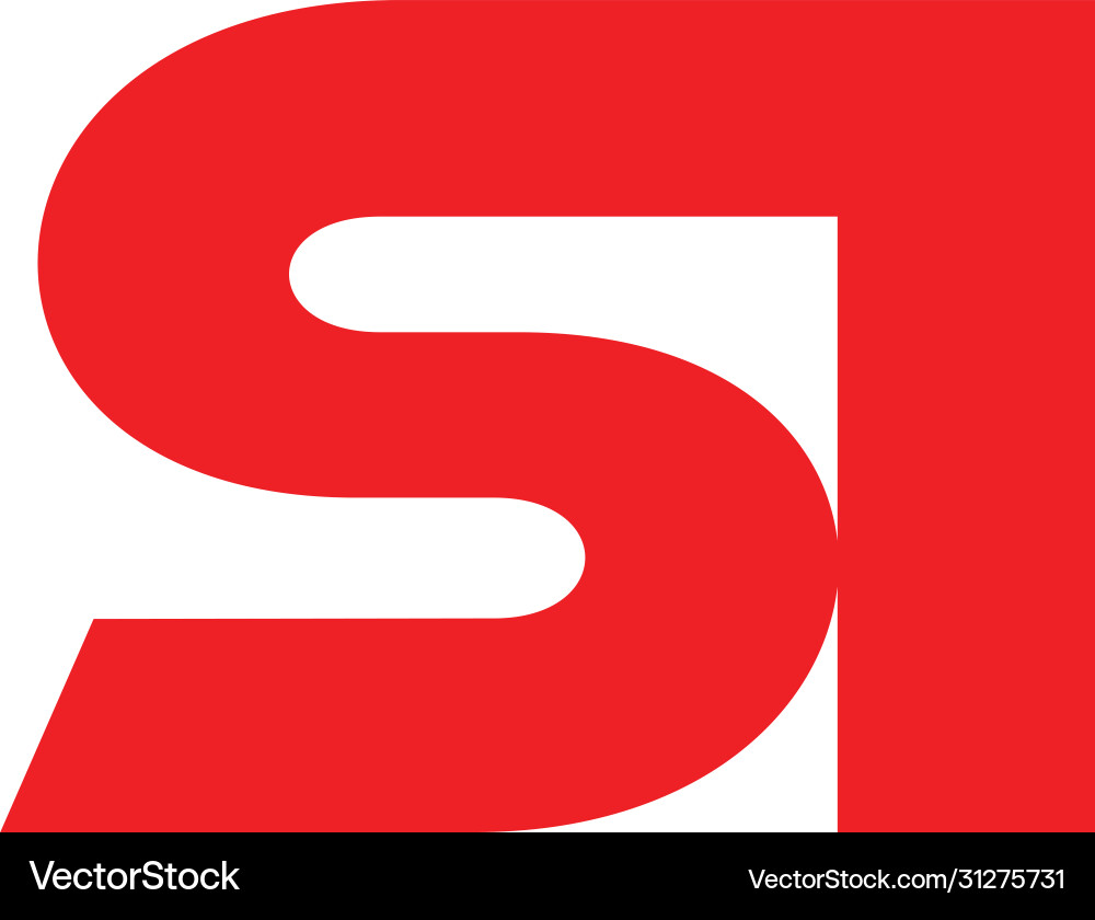 Letter si capital geometric simple logo Royalty Free Vector
