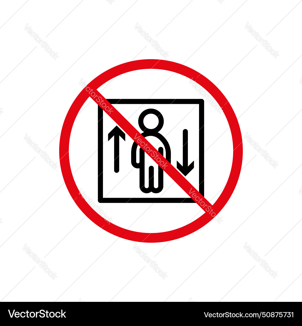 No elevator sign icon set advisory against Vector Image