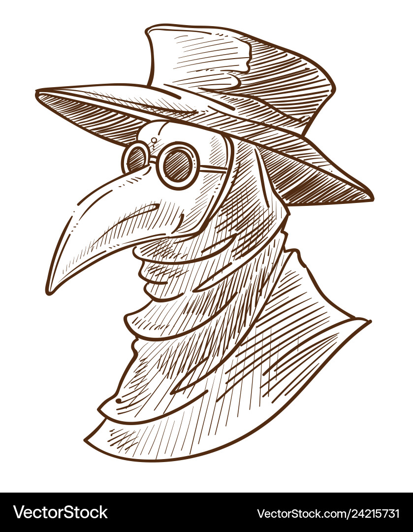 Plague Doctor Mask - Medieval Symbol Royalty Free Vector