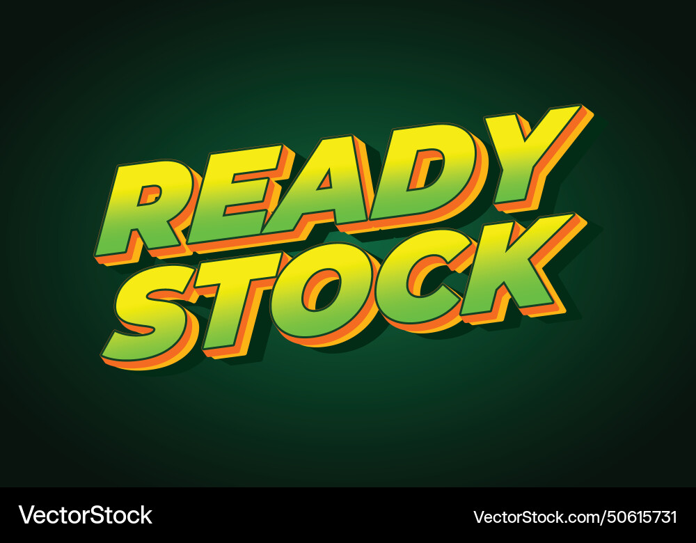 Ready stock text effect in 3d look with eye Vector Image