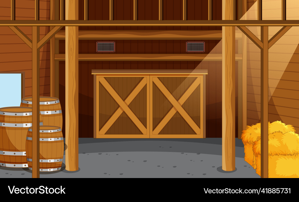 Scene inside the barn Royalty Free Vector Image