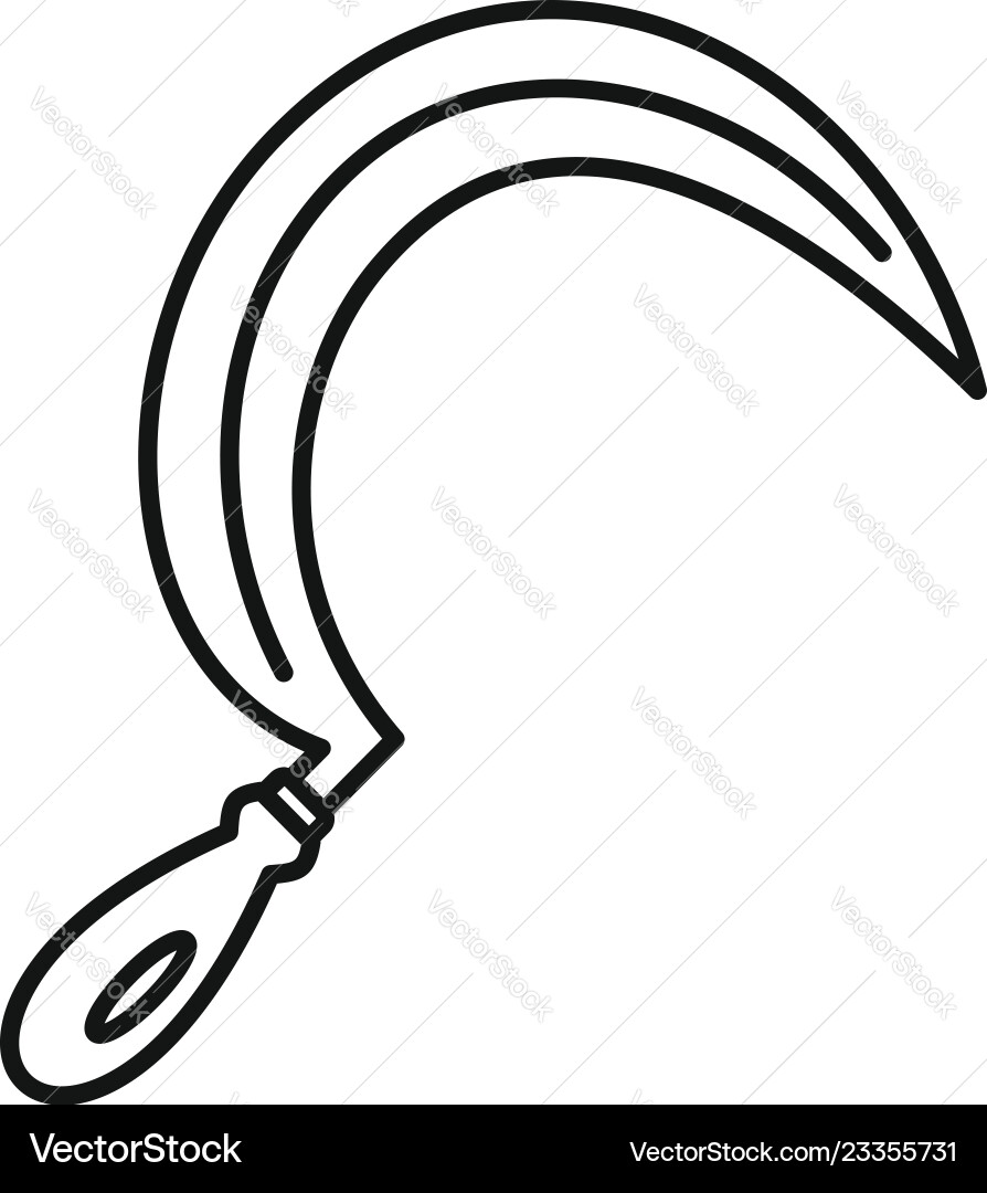Sickle icon outline style Royalty Free Vector Image