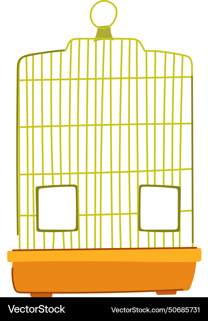 Silhouette bird cage cartoon Royalty Free Vector Image
