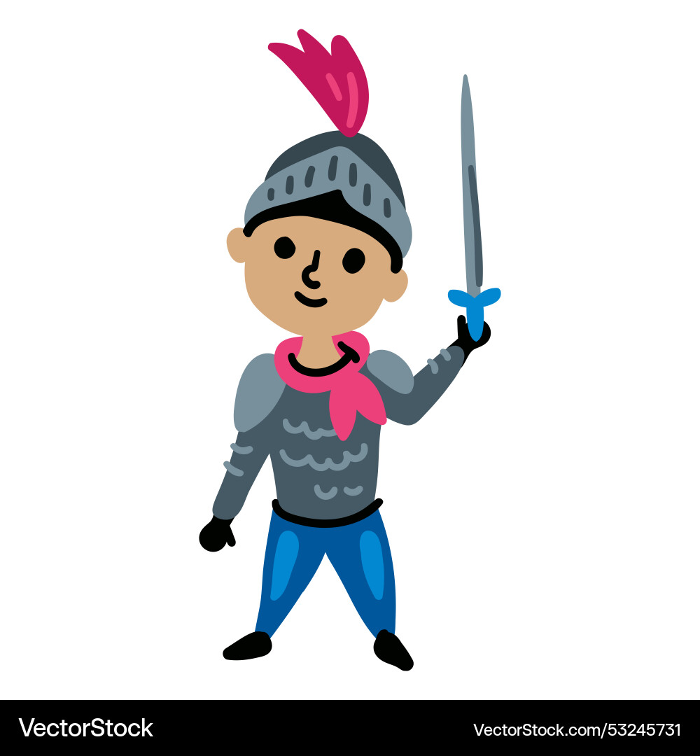 Young magic prince knight boy bright Royalty Free Vector