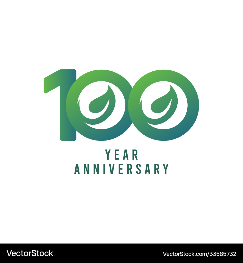 100 years anniversary leaf template design Vector Image