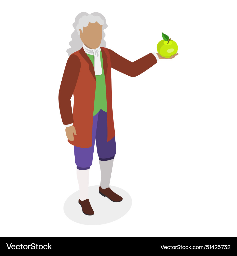 3d isometric flat set of great scientists Vector Image