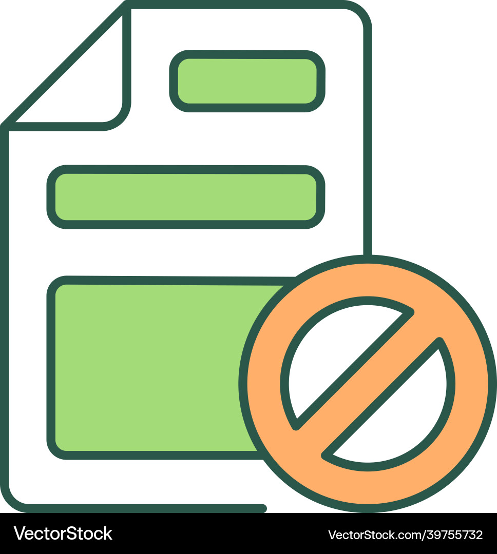 Agreement violation rgb color icon Royalty Free Vector Image