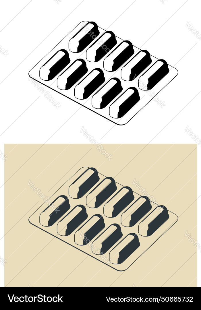 Blister of pills Royalty Free Vector Image - VectorStock