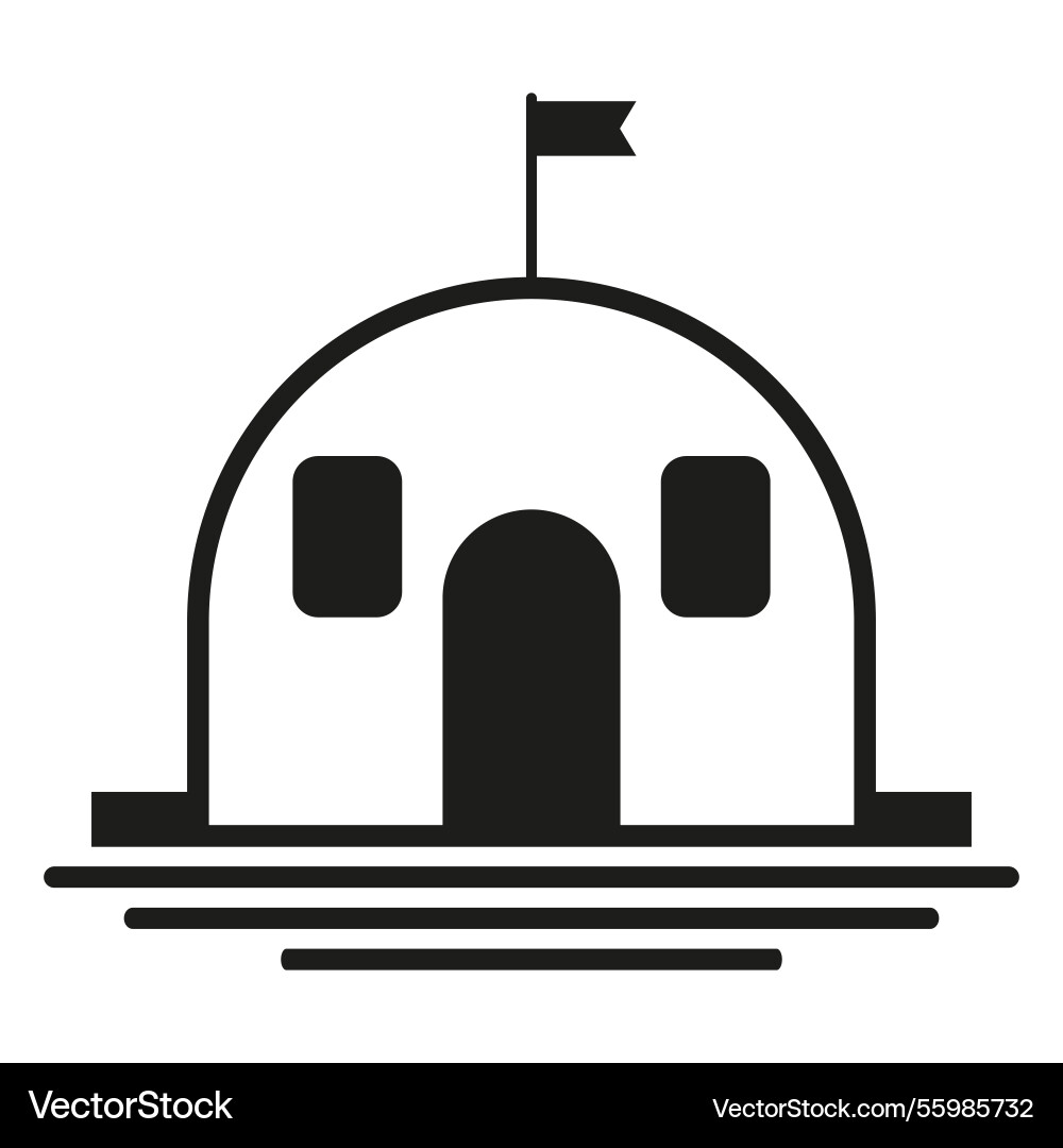 Building with flag simple architecture icon dome Vector Image