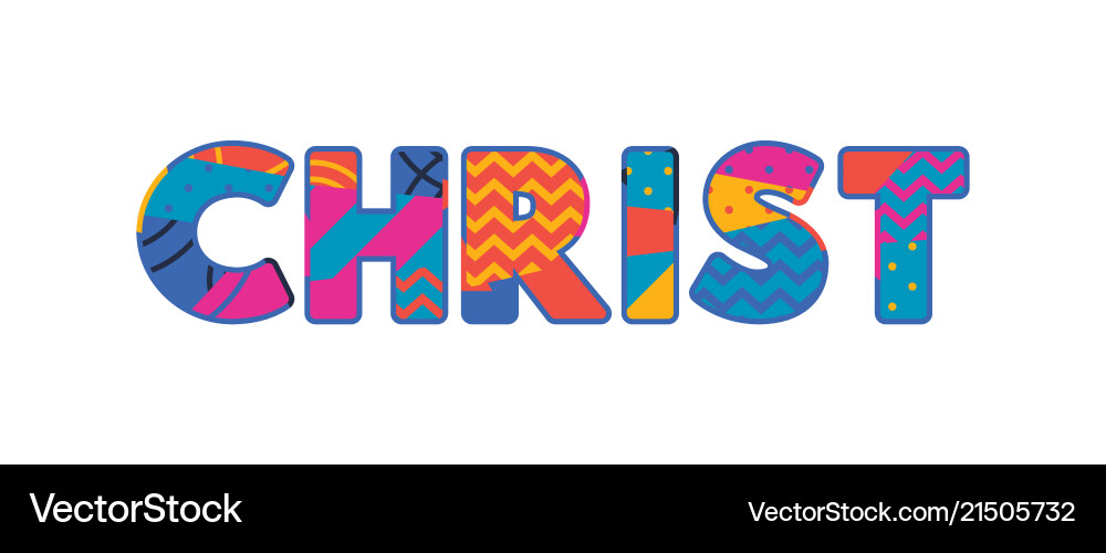 Christus Konzept Wort Kunst Lizenzfreies Vektorbild