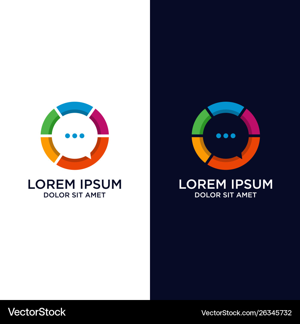 Colorful chat app logo design Royalty Free Vector Image