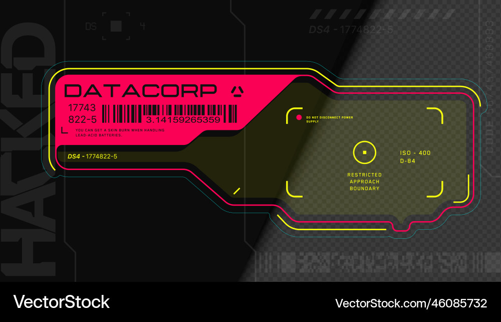Cyberpunk decal sticker label Royalty Free Vector Image