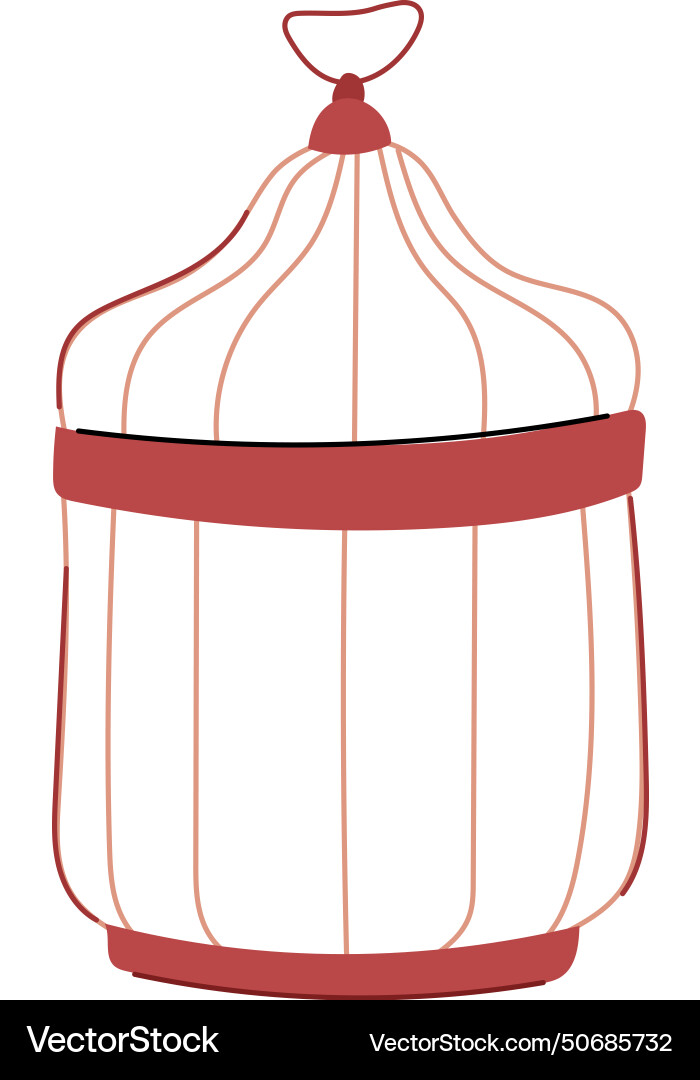 Golden bird cage cartoon Royalty Free Vector Image