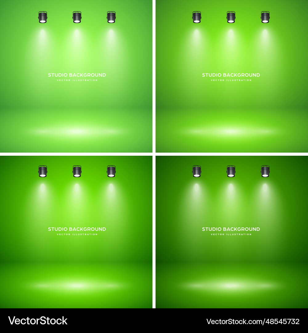 Green Studio Spotlight Backdrop Royalty Free Vector Image