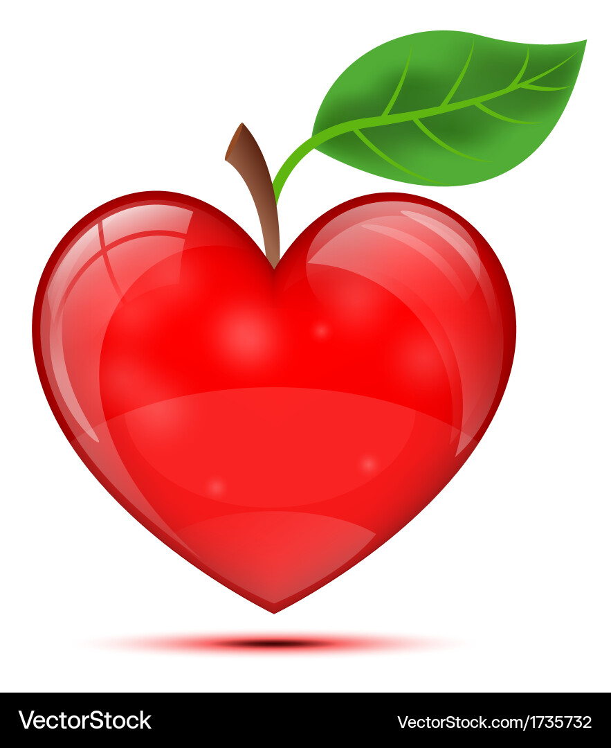 Heart apple Royalty Free Vector Image - VectorStock