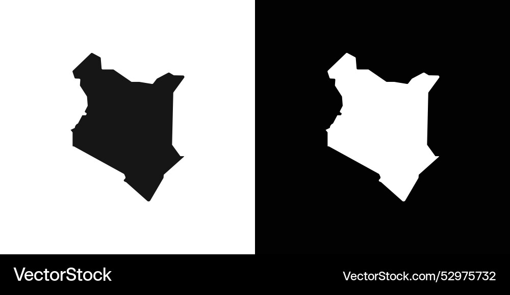 Kenya map icon black line art logo set Royalty Free Vector