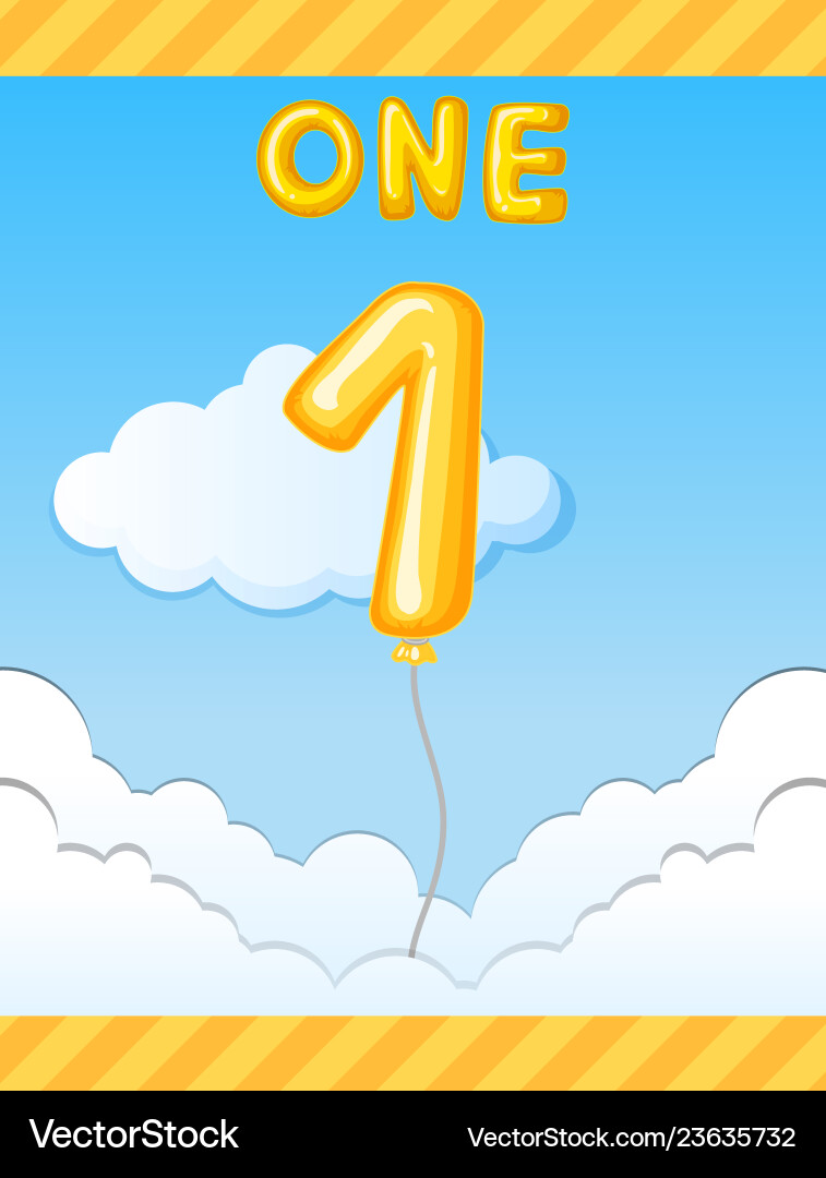 Number one balloon on sky Royalty Free Vector Image