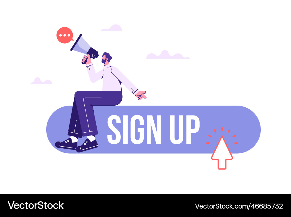 Online registration and sign up concept Royalty Free Vector