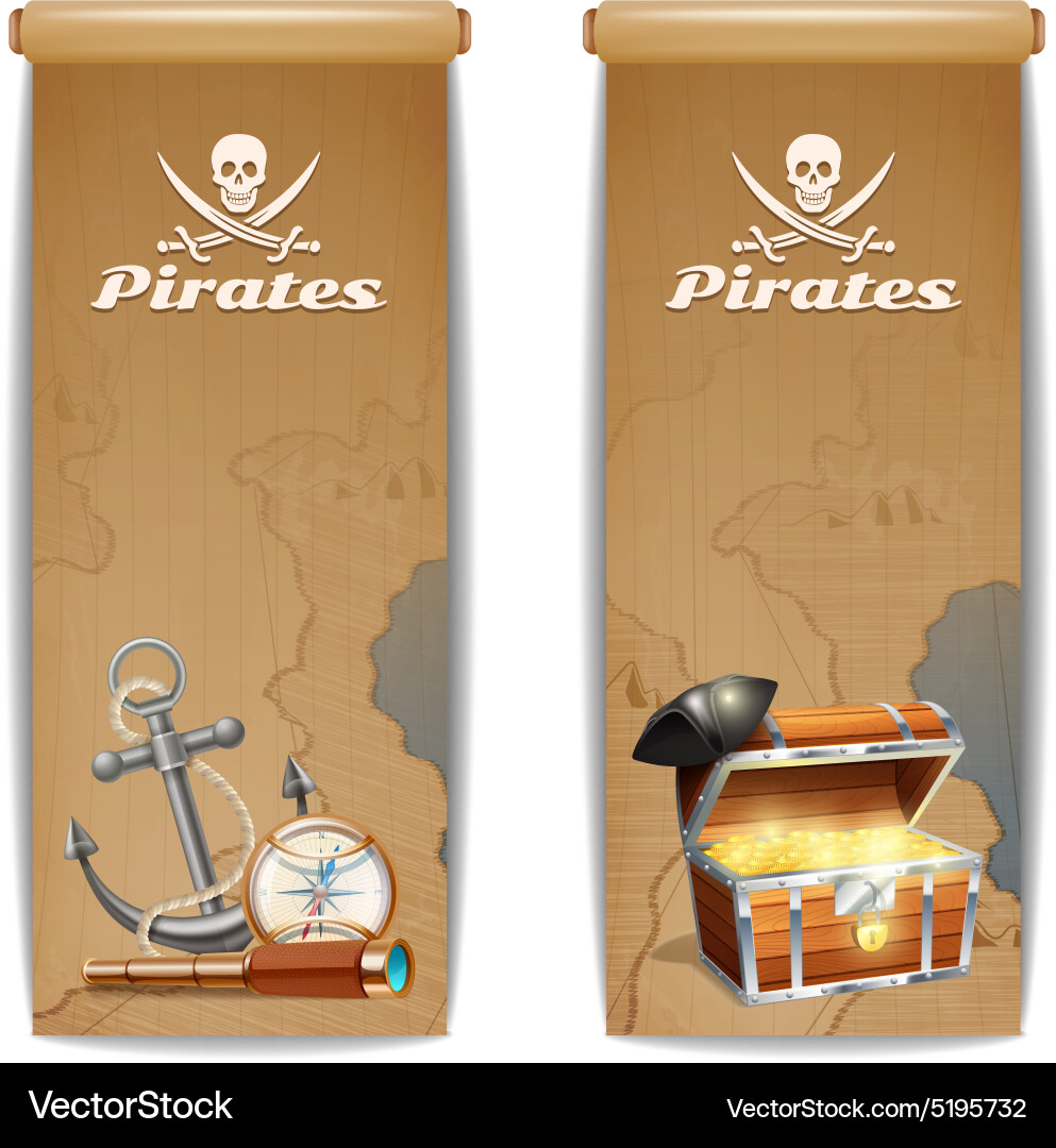 Pirate Banner Set Royalty Free Vector Image - VectorStock