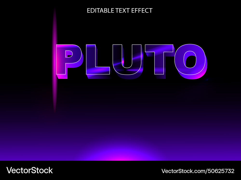 Pluto editable text effect 3 dimension emboss Vector Image