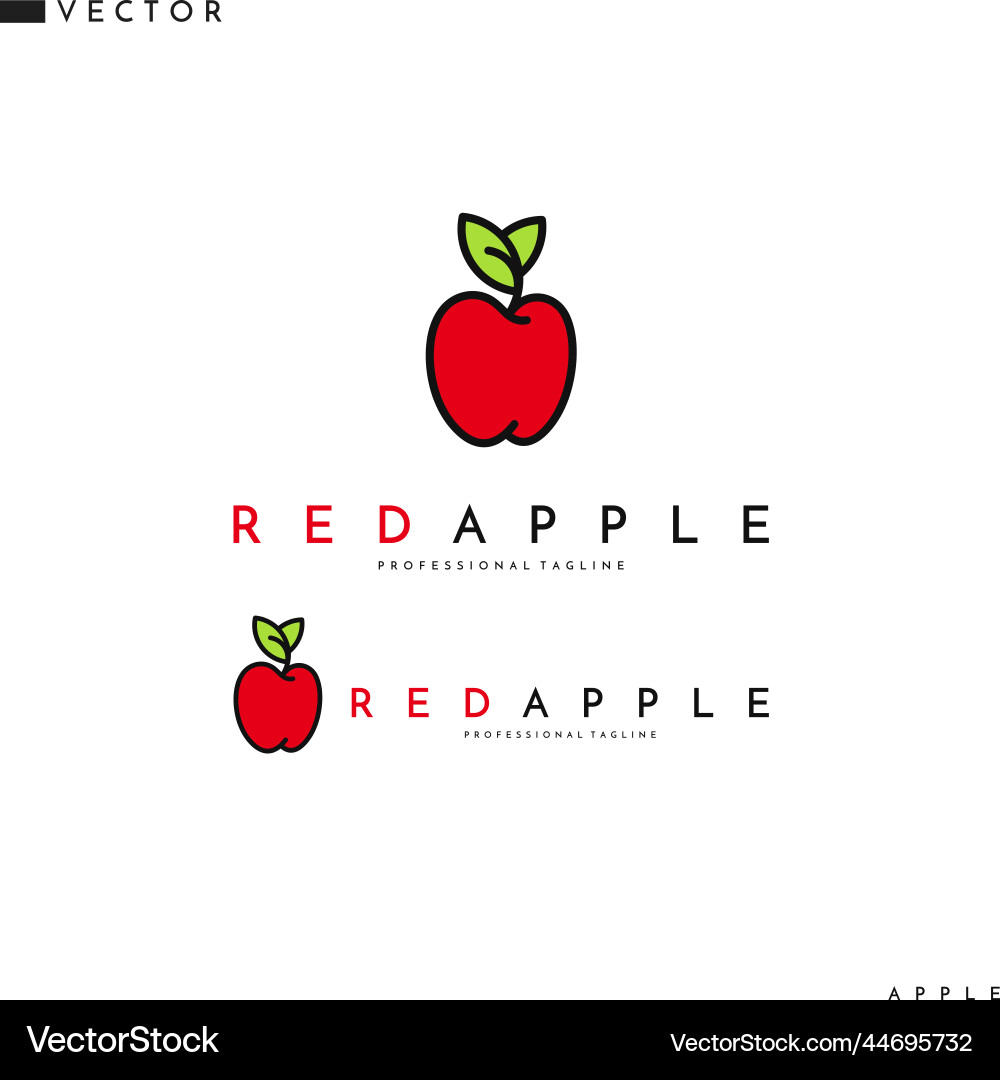 Red apple logo Royalty Free Vector Image - VectorStock