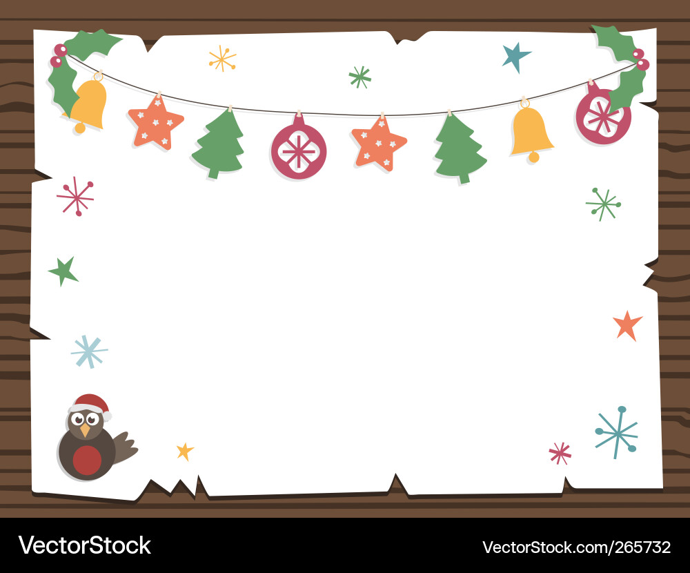 Rustic Christmas Party Sign Royalty Free Vector Image