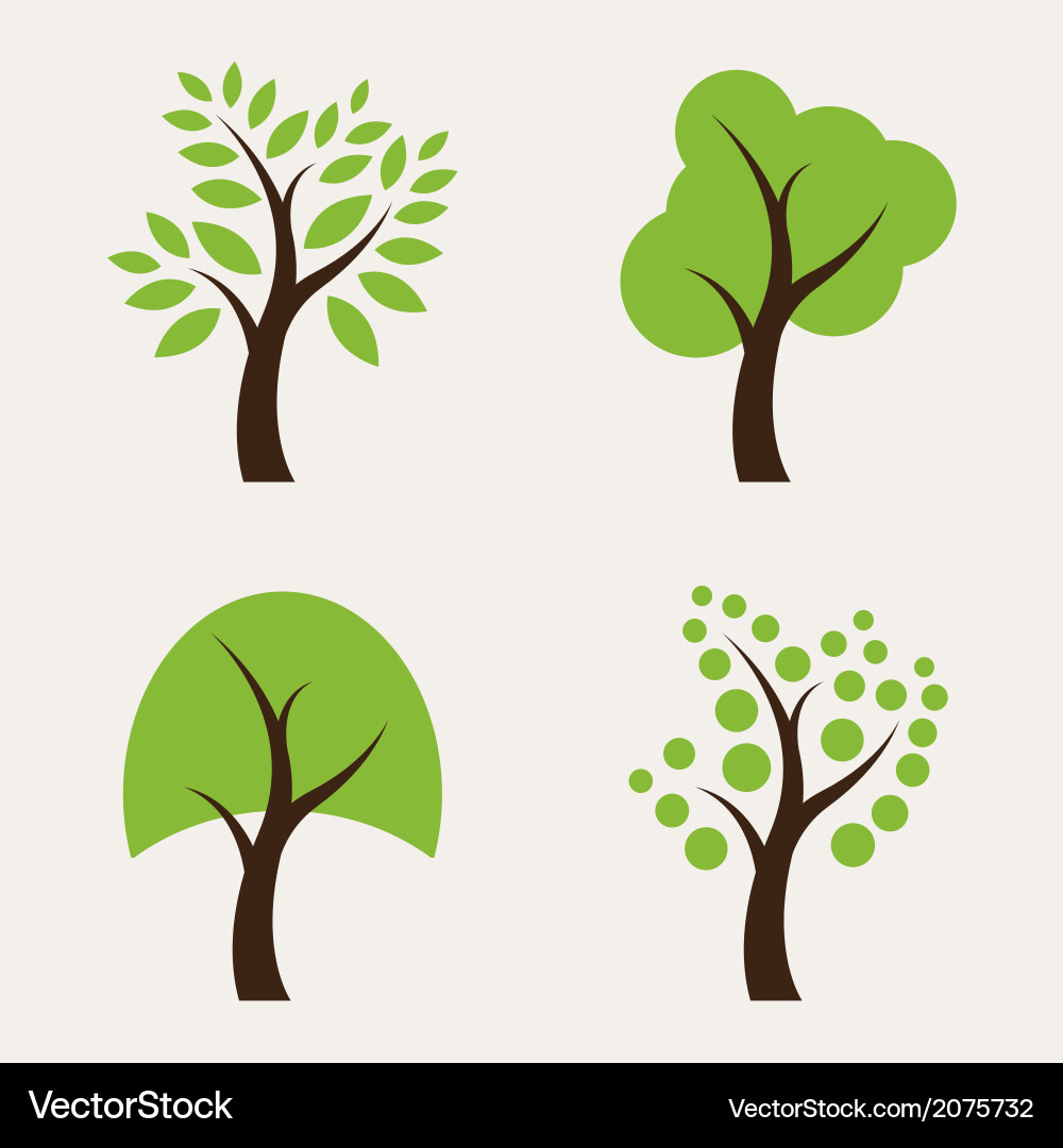 Set of tree icons Royalty Free Vector Image - VectorStock
