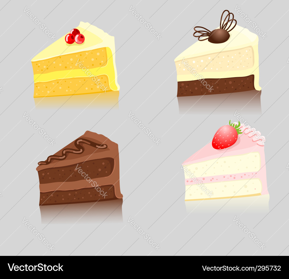 Slices of cake Royalty Free Vector Image - VectorStock