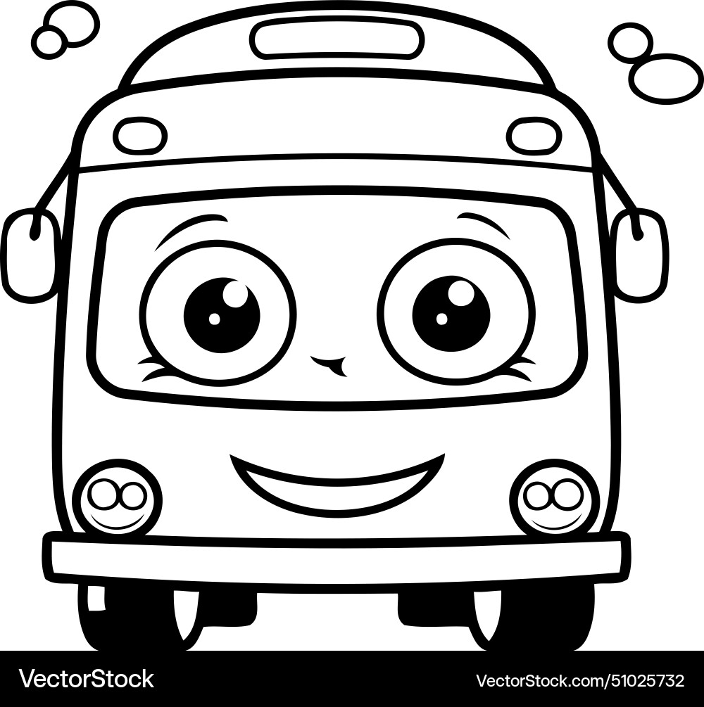 Smiling bus cartoon character mascot Royalty Free Vector